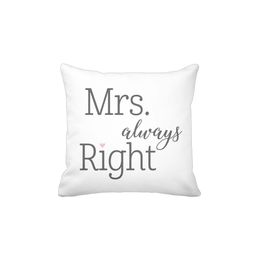 Krasilnikoff Kissenbezug Mrs. Always Right in weiss | Gr.: onesize