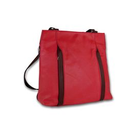 Leder Schultertasche, Cityrucksack Toscanto Tasche rot, braun ca. 29cm | Gr.: onesize