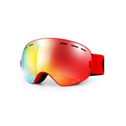 YEAZ XTRM-SUMMIT Ski- Snowboardbrille mit Rahmen rot verspiegelt in rot | Gr.: onesize