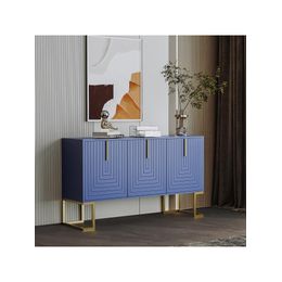 ABRIHOME 3-t&uuml;riges Sideboard mit verstellbaren Regalen in Navy Blau | Gr.: onesize
