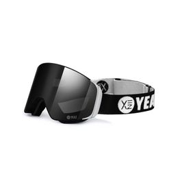 YEAZ APEX Magnet-Ski-Snowboardbrille schwarz/silber in schwarz | Gr.: onesize
