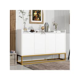 ABRIHOME 4-t&uuml;riger griffloser Buffetschrank in Wei&szlig; | Gr.: onesize