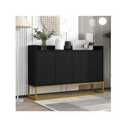 ABRIHOME 4-t&uuml;riger griffloser Buffetschrank in Schwarz | Gr.: onesize