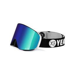 YEAZ APEX Magnet-Ski-Snowboardbrille gr&uuml;n verspiegelt/silber in gr&uuml;n | Gr.: onesize