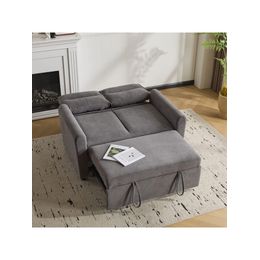 ABRIHOME 2er Faltbares Schlafsofa mit Schlaffunktion in Grau | Gr.: onesize