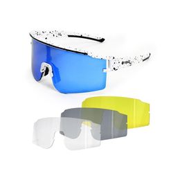 YEAZ Unisex-Sportbrille "Sunthrill" in Wei&szlig;-Schwarz/ Blau | Gr.: onesize