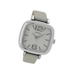 Analog-Armbanduhr Oozoo Timepieces grau extra groß (ca. 42x42mm) | Gr.: onesize