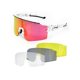 YEAZ Unisex-Sportbrille "Sunthrill" in Wei&szlig;-Schwarz/ Pink | Gr.: onesize