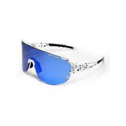 YEAZ Unisex-Sportbrille "Sunglow" in Wei&szlig;-Schwarz/ Blau | Gr.: onesize