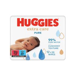 HUGGIES Pure Extra Care Baby Feuchtt&uuml;cher T&uuml;cher Parf&uuml;mfrei 12 x 56 Stk | Gr.: onesize