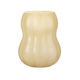 IB Laursen Vase mit Rillen Veneto durchgef&auml;rbtes Glas in gelb | Gr.: onesize