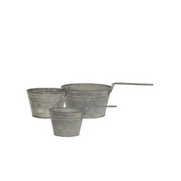 Chic Antique Eisen Blumentopf mit Griff im Set in antique zink | Gr.: onesize
