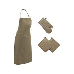 REDBEST Baumwolle Küchen-Set 4-teilig Seattle in taupe | Gr.: onesize
