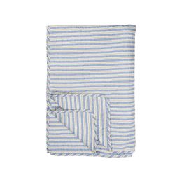 IB Laursen Quilt blau mit wei&szlig;en und braunen Streifen in blau | Gr.: onesize