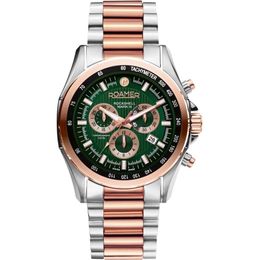Roamer Quarzuhr Rockshell Mark III Chrono Grün in silber | Gr.: onesize
