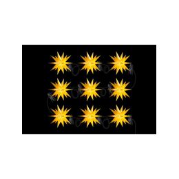 Sterntaler Sternenkette | Weihnachtsstern Kette | 9 Sterne | 18 Zacker | Gelb | | Gr.: onesize