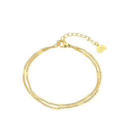 Hey Happiness Vergold. Armkette Zweireihig Edelstahl in Gold - (L) 15,5-19,5 cm | Gr.: onesize