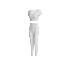 YEAZ CLUB LEVEL SET Top + Leggings in weiß | Gr.: L