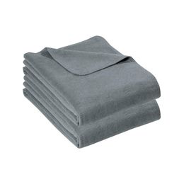 Erwin M&uuml;ller Erwin M&uuml;ller Baumwolle Wohndecke 2er-Pack in grau | Gr.: 150 x 200 cm