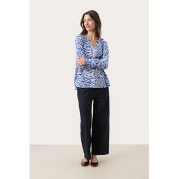 PART TWO Langarm-Bluse TenniePW Relaxed fit in Amparo Blue Animal Print | Gr.: 42