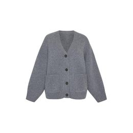 Style Republic Oversized Cardigan Kaschmir-Woll-Gemisch in Dark Grey Melange | Gr.: S
