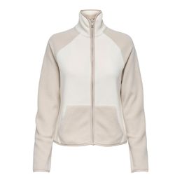 Only Play Fleecejacke 'ONPJULIES' Damen Gr&ouml;&szlig;e L beige / wei&szlig;