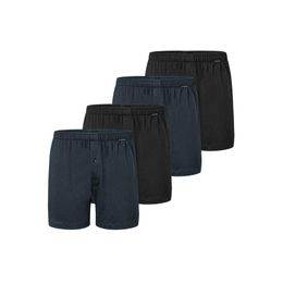 Schiesser Boxershorts Singel-Jersey in Schwarz / blau | Gr.: XXL