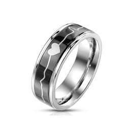 BUNGSA Ring in Silber/Schwarz | Gr.: 60