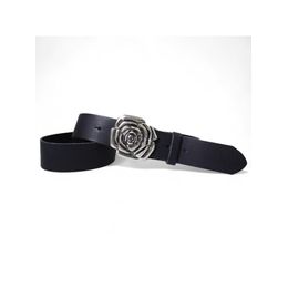 Fronhofer Damen Lederg&uuml;rtel Silber in Schwarz | Gr.: 105 cm