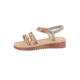 Ital-Design Sandale & Sandalette in Gold und Braun | Gr.: 40