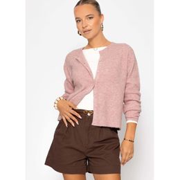 SASSYCLASSY Cardigan mit Rippstruktur in Altrosa | Gr.: S