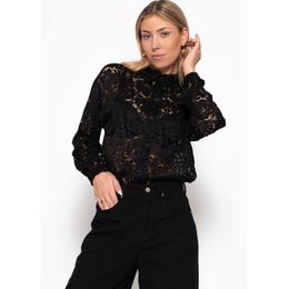 SASSYCLASSY Bluse aus transparenter Spitze in Schwarz | Gr.: M