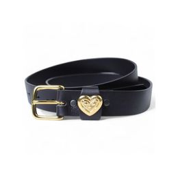 Fronhofer Lederg&uuml;rtel Gold in Schwarz | Gr.: 90 cm