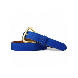 Fronhofer Damen Lederg&uuml;rtel Gold in Kobalt | Gr.: 120 cm