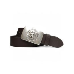 Fronhofer Trachteng&uuml;rtel Silber in Dunkelbraun | Gr.: 105 cm