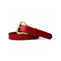 Fronhofer Damen Lederg&uuml;rtel Gold in Rot | Gr.: 100 cm