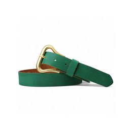 Fronhofer Damen Lederg&uuml;rtel Gold in Jade | Gr.: 85 cm