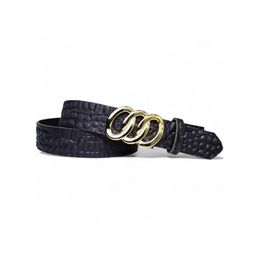 Fronhofer Damen Lederg&uuml;rtel Pr&auml;gung in Schwarz | Gr.: 110 cm