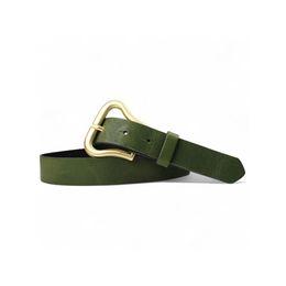 Fronhofer Damen Lederg&uuml;rtel Gold in Khaki | Gr.: 95 cm