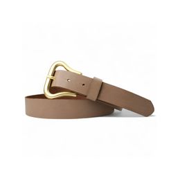 Fronhofer Damen Lederg&uuml;rtel Gold in Taupe | Gr.: 95 cm