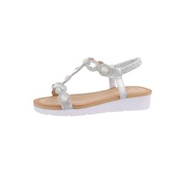 Ital-Design Sandale & Sandalette in Silber | Gr.: 38