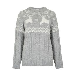 Apricot Reindeer Chunky Cable Knit Jumper ' ' Damen Gr&ouml;&szlig;e M grau