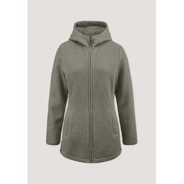 hessnatur Wollfleece Kapuzen-Jacke in seegras | Gr.: S