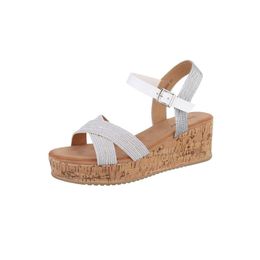 Ital-Design Sandale & Sandalette in Silber | Gr.: 37