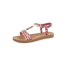 Ital-Design Sandale & Sandalette in Rot und Gold | Gr.: 37