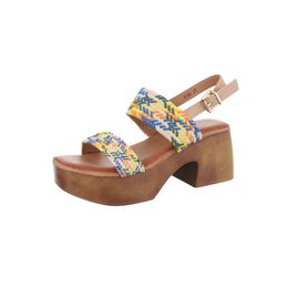 Ital-Design High-Heel Sandalette in Beige und Gelb | Gr.: 38