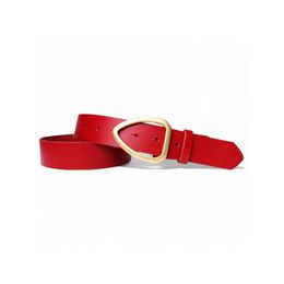 Fronhofer Dameng&uuml;rtel goldene Schnalle in Rot | Gr.: 125 cm