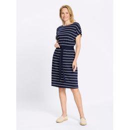 Sieh an! Jerseykleid in marine-wei&szlig;-geringelt | Gr.: 52