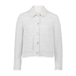 Cartoon Tweedblazer mit Fransen in Nature/Blue | Gr.: 36