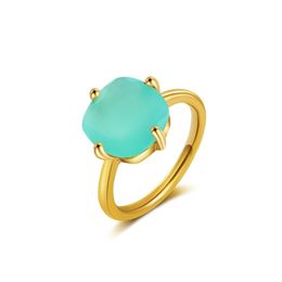 AILORIA &Eacute;GLANTINE Ring Aqua Chalcedon in gr&uuml;n | Gr.: 49